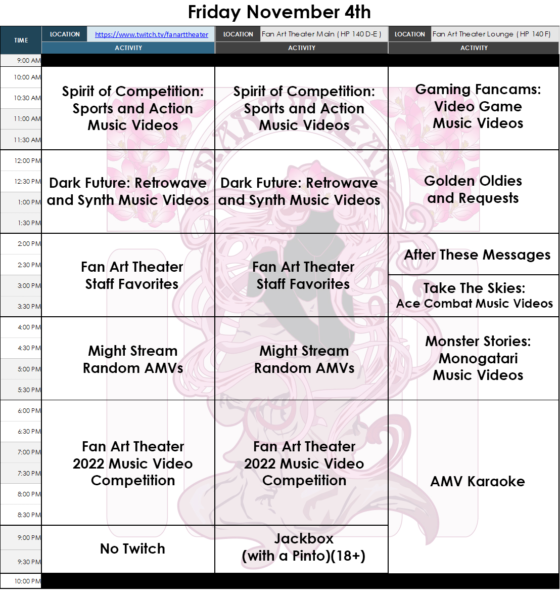 Fan Art Theater 2022 Schedule is Now LIVE! - The Fan Art Theater